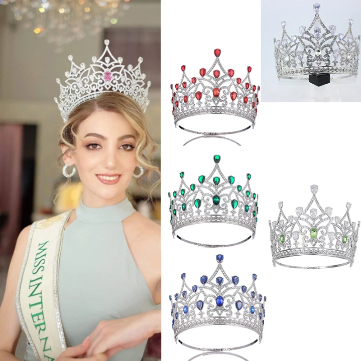 Levery Miss International Queen Baroque Crown Zircon Big Crown for Miss ...