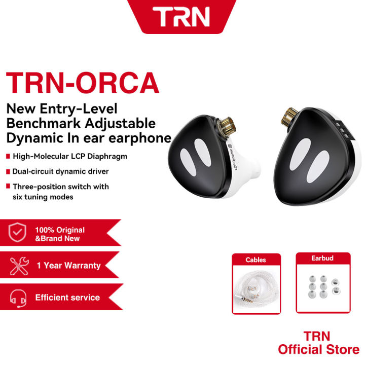 TRN ORCA 10mm Dual Magnetic Circuit Dynamic Coil Unit Adjustable In Ear ...