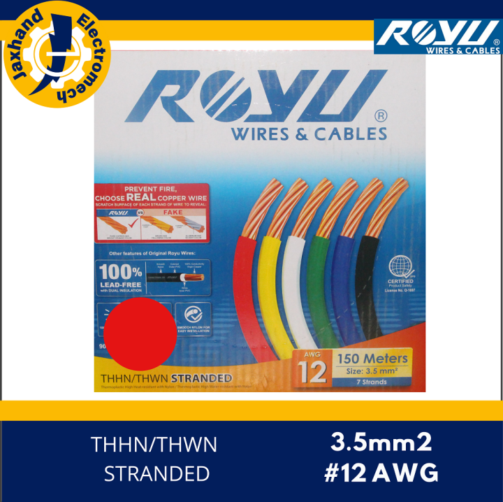 THHN WIRE AWG #12/7, 3.5mm2, 600V, 40 Amperes, 10 meters | Lazada PH