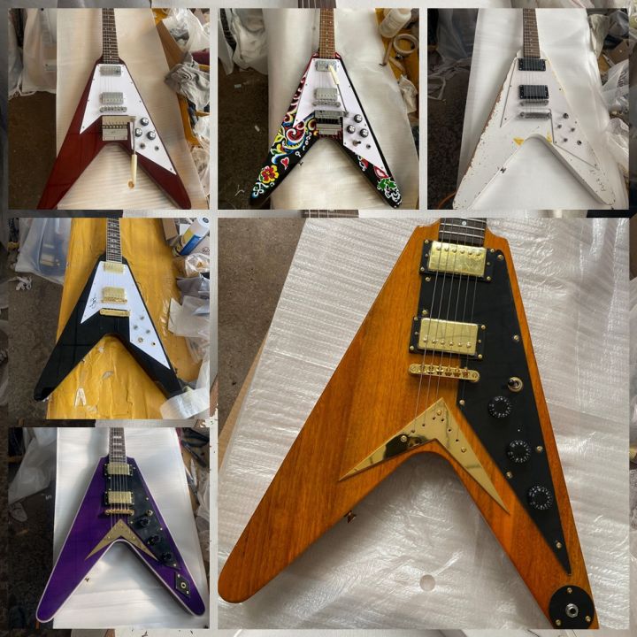 Gibson Flying V Version Korina Natural Electric Guitar Gold Pickups ...