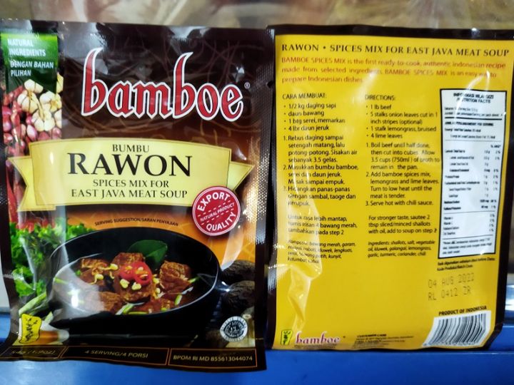 Bamboe Bumbu Rawon Instan Bamboe Rawon Instan 54gram | Lazada Indonesia