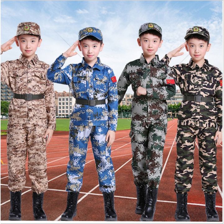 New Fancy Kids child Army Soldier Cosplay Costumes Military Uniform Boy ...
