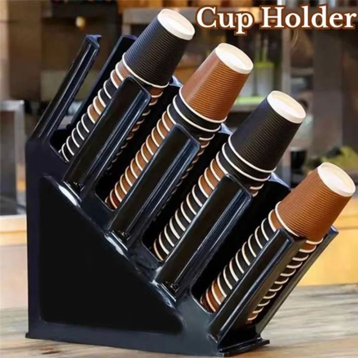 KANNERT Plastic Storage Rack Coffee Shop Cup Holder Bevel 4 Layers ...