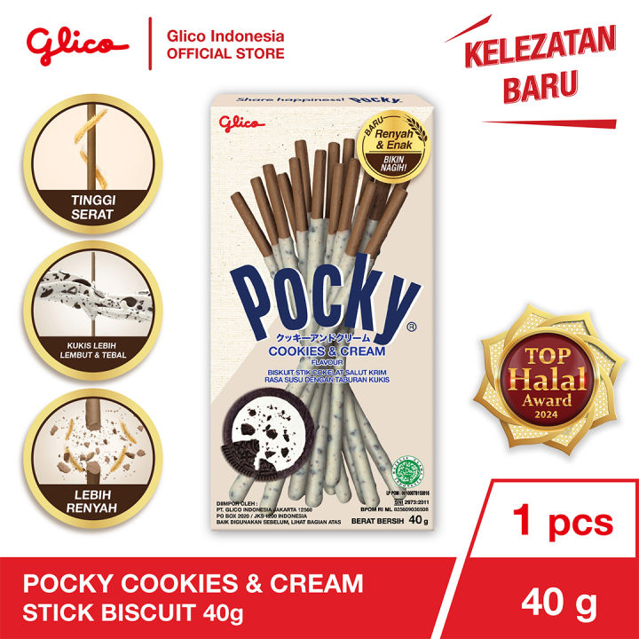 Glico Pocky Cookies & Cream Stick Biscuit 40g | Lazada Indonesia