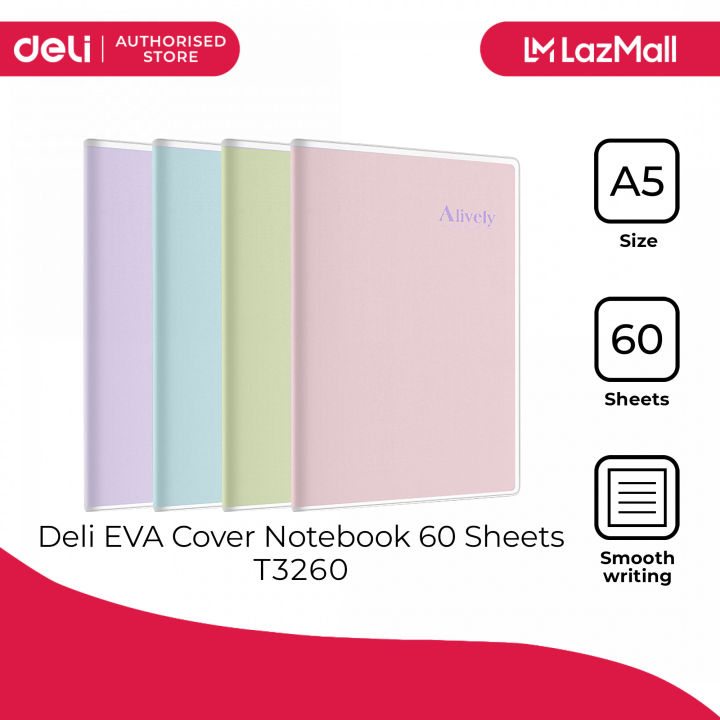 Deli T3260 EVA Cover Notebook 60 Sheets | Lazada PH