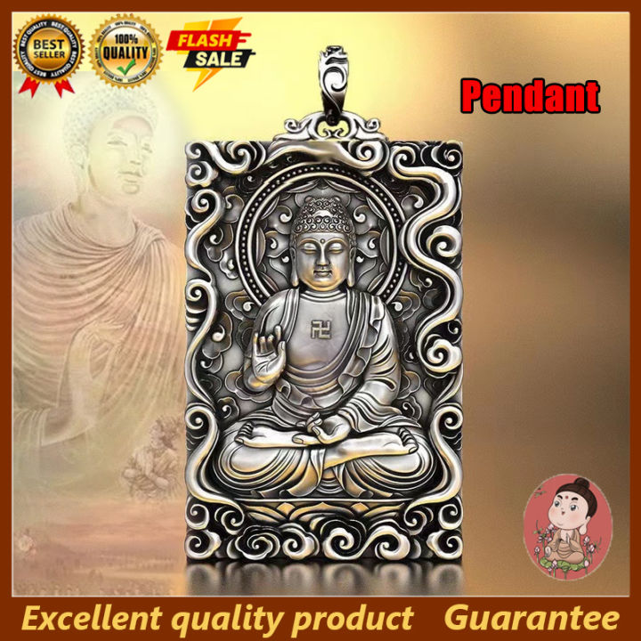 IY-Tathagata Pendant Men's Silver Medal Big Day Tathagata Bodhisattva ...