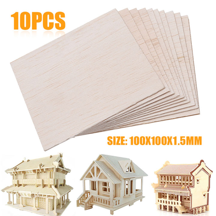 CCFine 10 Pieces DIY Model Balsa Wood Sheet Wooden Plate Crafts Model ...