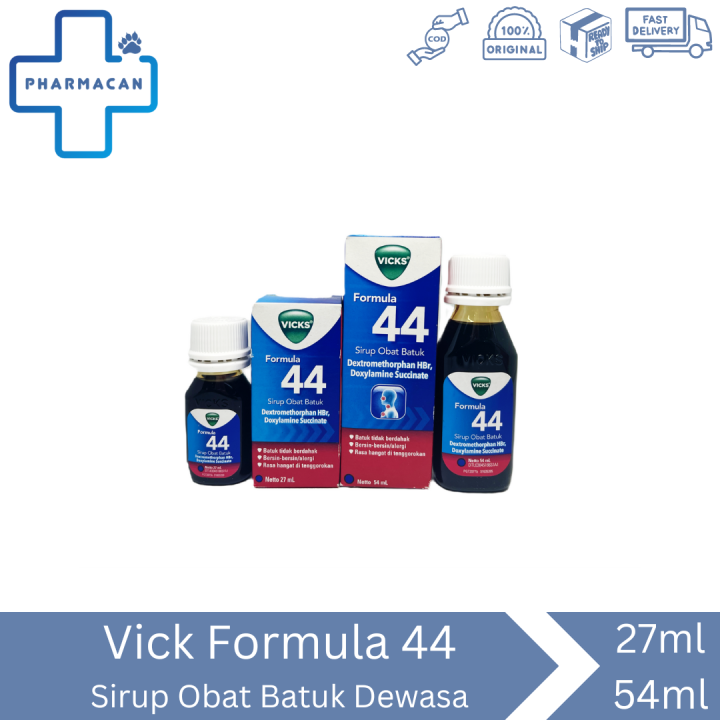 Vick's Formula 44 Dewasa 27ml & 54ml | Sirup Obat Batuk Tidak Berdahak ...