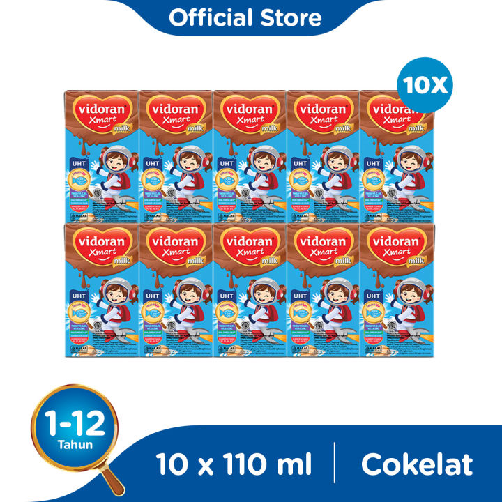 Vidoran Xmart UHT Coklat (1-12 th) - 10x110ml (Exp : 05.2026) | Lazada ...