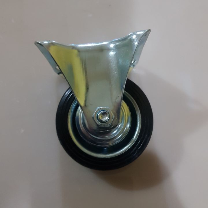 Roda Troli / Troly / Trolly Karet Hitam 3" Inch Mati Fixed | Lazada ...