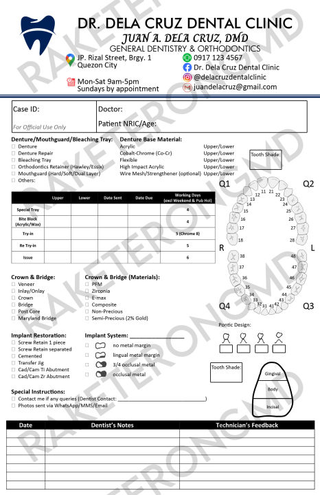DENTAL JOB ORDER, CUSTOMIZED JOB ORDER FORMS FOR DENTISTS | Lazada PH