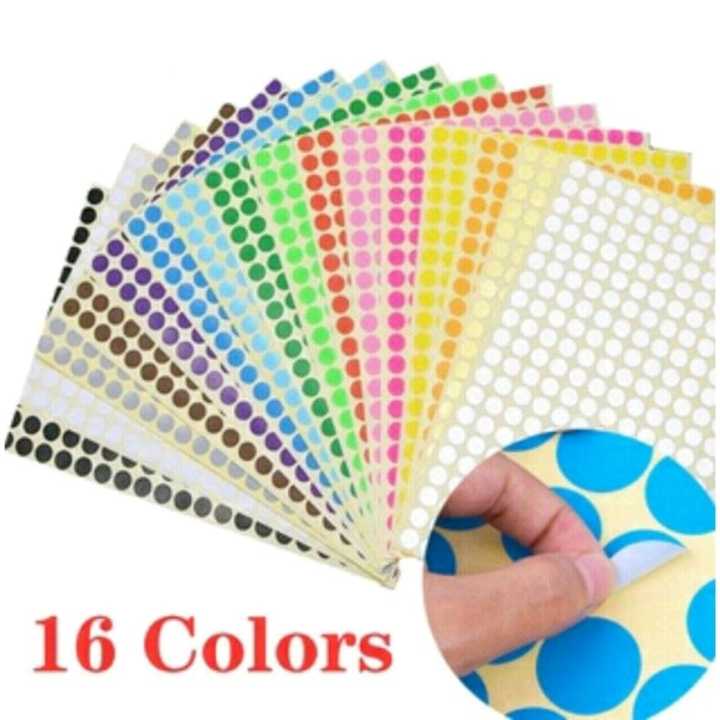 Round Dot Self Adhesive Label Sticker Assorted Colour Size 10mm/ 13mm ...