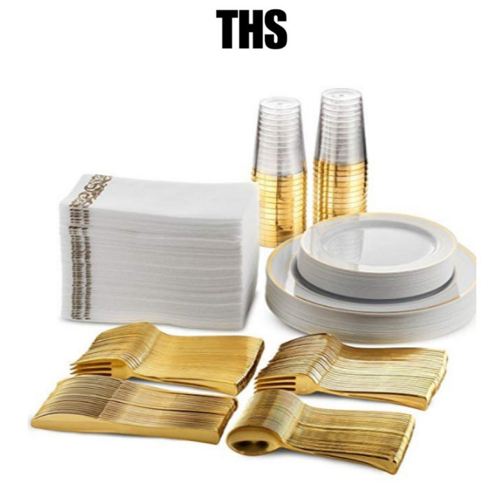 25 Pax Disposable Plastic Partyware Dinnerware Set with Cutlery Plate ...