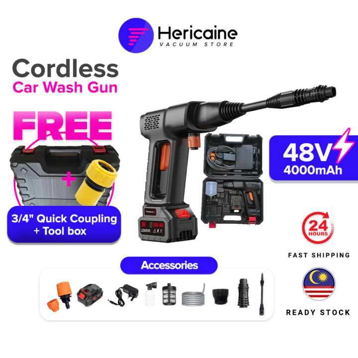 Cordless Water Jet High Pressure Spray Gun Car Washer Wireless Car Wash ...