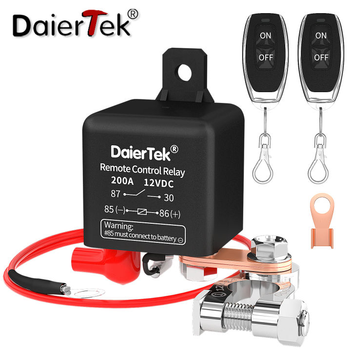 Daiertek Battery Switch Relay 12V Remote Control Battery Disconnect Cut ...