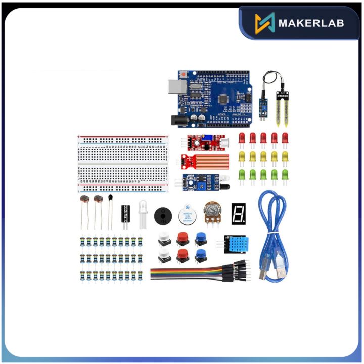 Makerlab Basic Starter Kit For Uno R3 With Tutorial Code Compatible with Arduino - Set C | Lazada PH