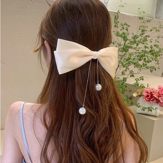 EMS fashion Korean Big Bow Hair Cord Hairpin cute style Female Hair Pin ...