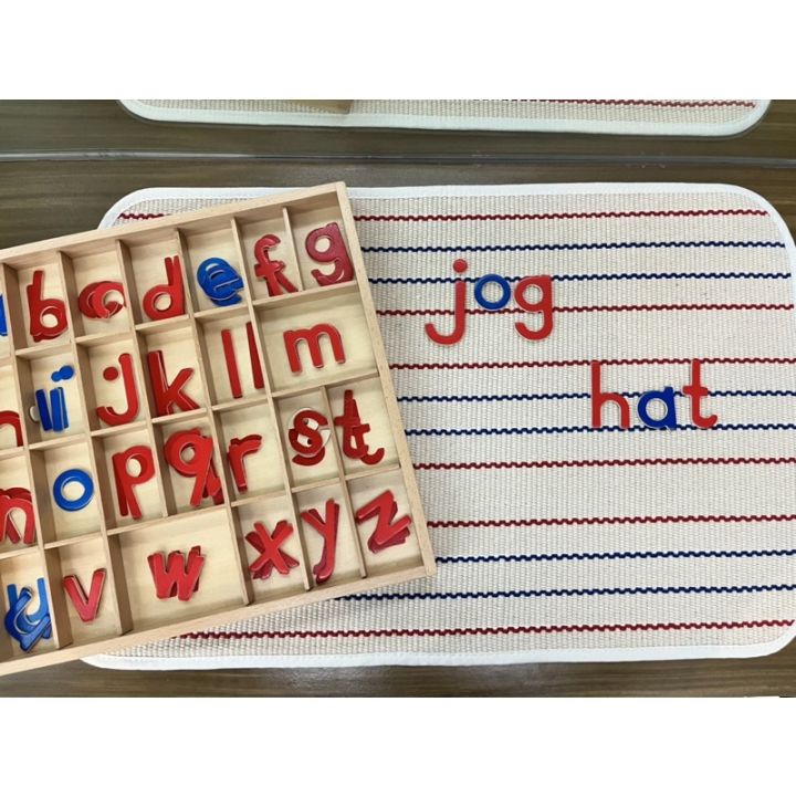 Movable alphabet with rug / Montessori alphabet educational red and ...
