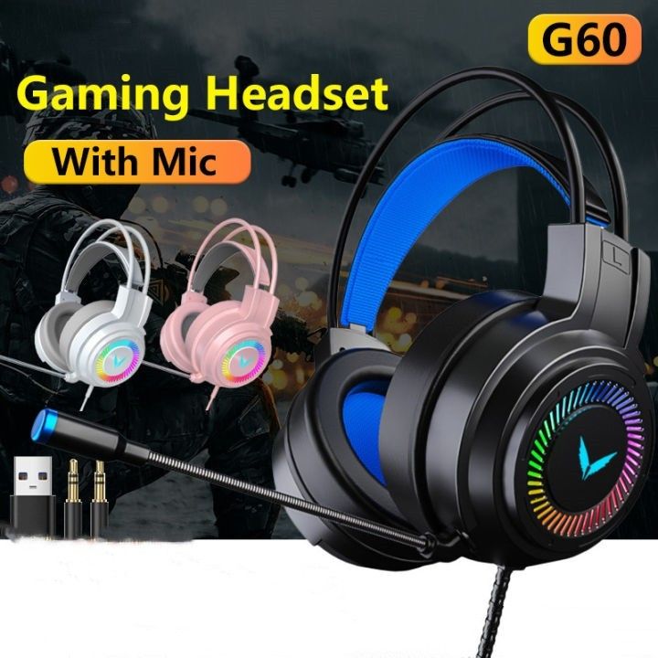 G60 Gaming Headset 7.1 Stereo Wired Gaming Headphones LED Light ...