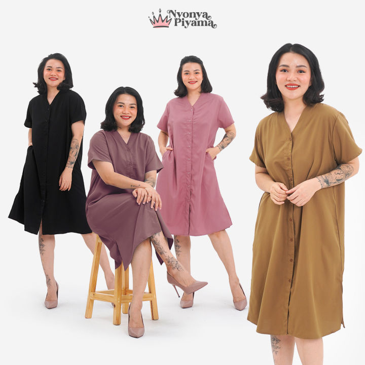 [BEST SELLER] Nyonya Piyama Poly Bamboo Oversized Cozy Dress / Daster ...