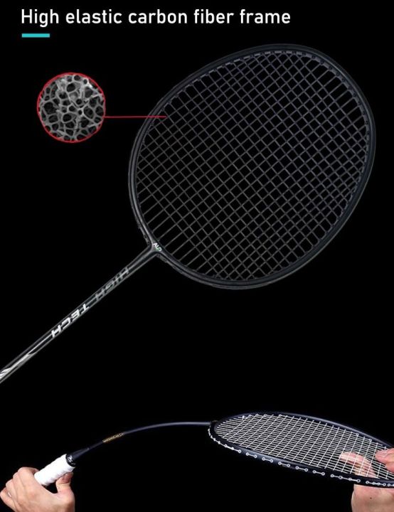 Badminton Racket Original Set Full Carbon Light Durable Alloy Adult Gym ...