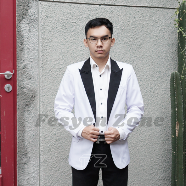 JAS PRIA JAS FORMAL JAS RESMI JAS PUTIH JAS NIKAH BLAZER PUTIH BLEZER ...