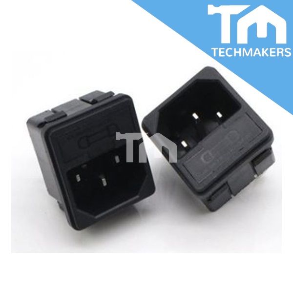 AC-02 / AC-01 AC Power Socket 3 Pin Male Plug Connector 250V with Fuse ...