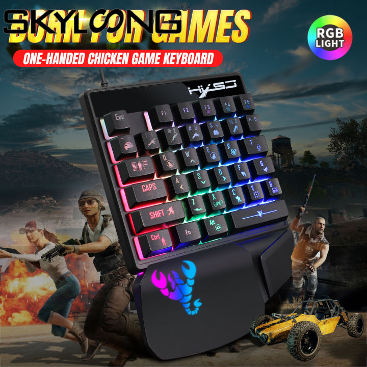 Skyloong HXSJ V500 Streaming Ribbon One-handed Gaming Keyboard Keypad ...