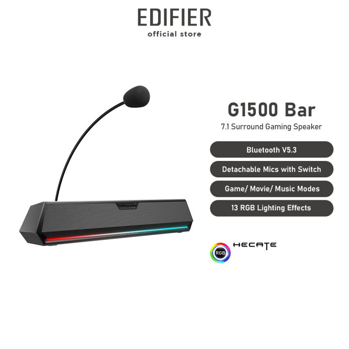 Edifier Hecate G1500 Bar Gaming Soundbar - Bluetooth V5.3 | USB Audio ...