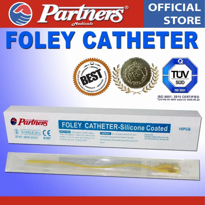 Partners Fr.16 Foley Catheter- Silicon Coated 10 Pcs Per (Yellow ...