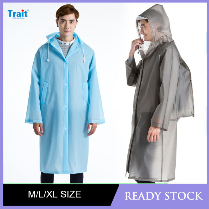 Trait Waterproof Rainwear EVA Transparent Raincoat Poncho Portable ...