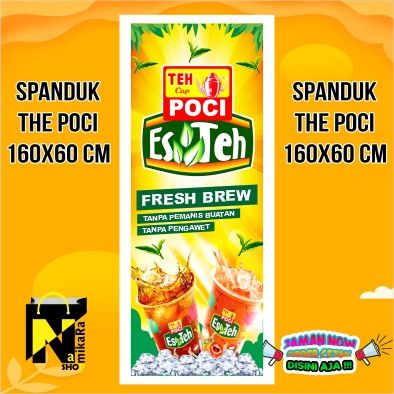 SPANDUK ES TEH POCI Terbaru yang lagi viral ukuran 1.6x0.6 CM / Banner ...