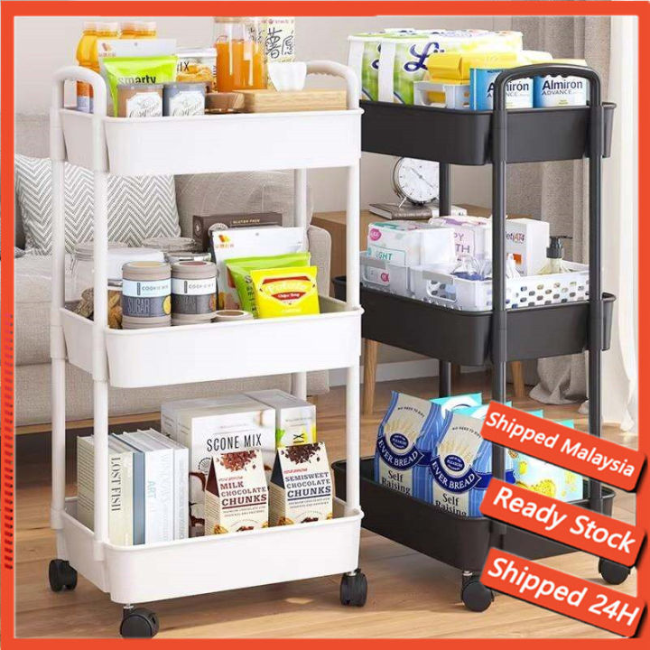 Storage Rack Bookshelf Small Trolley Movable Multi-Layer Snack Storage ...