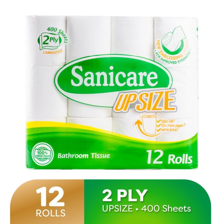 Sanicare Bathroom Tissue Upsize 2Ply 400 Sheets 12 Rolls | Lazada PH