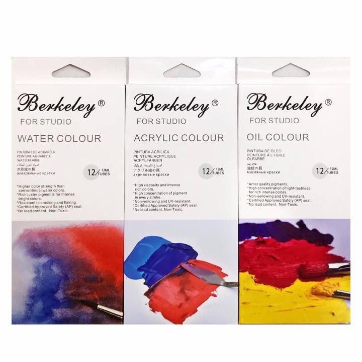 Berkeley Acrylic/Water/Oil Colour Paint Set (12tubes/12ml) | Lazada PH