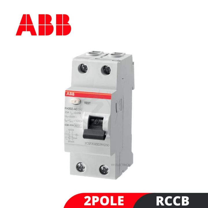ABB RCCB / ELCB 40A 63A 2Pole 100mA FH202 | Lazada
