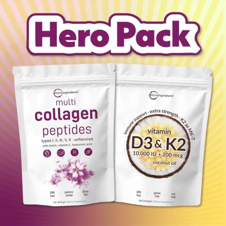 Micro Ingredients Hero Pack: Multi Collagen Peptides Powder 1LB ...