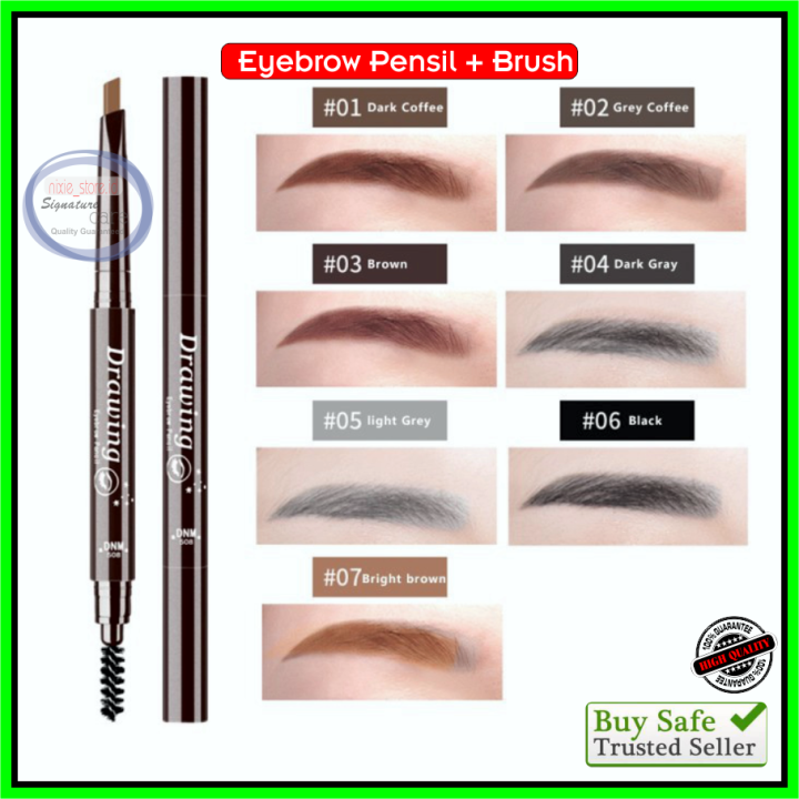 Pensil Alis DNM Automatic Eyebrow Pensil 2 in 1 Tahan Lama Waterproff ...
