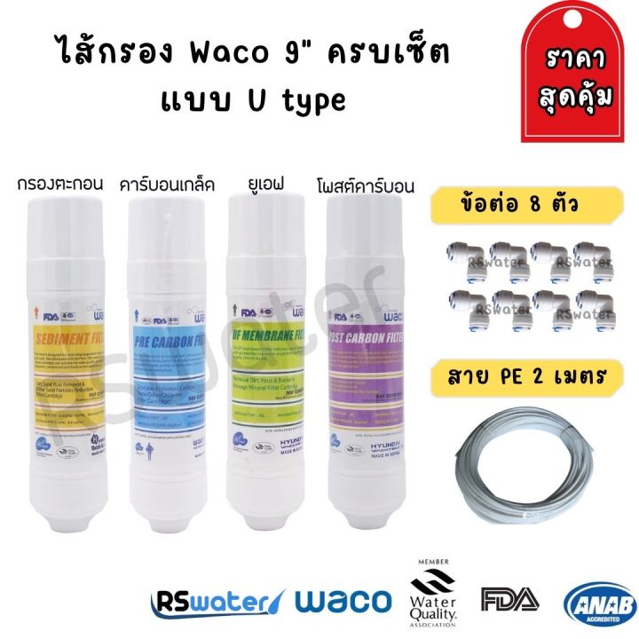 Waco Hyundai ไส้กรองน้ำอินไลน์ ขนาด 9 นิ้ว หัวเสียบ 1 ด้าน พร้อมฟิตติ้ง ...