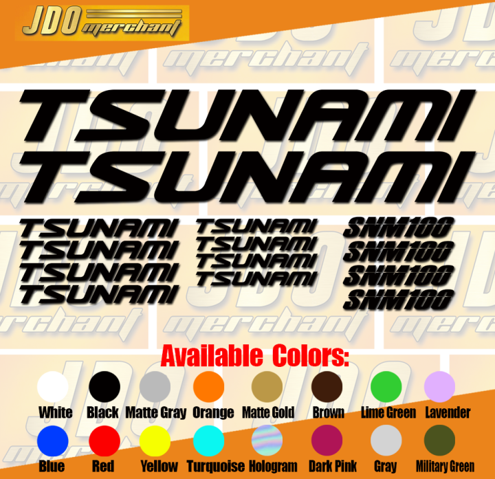 Tsunami Bike Pack Vinyl Stickers Decals | Lazada PH