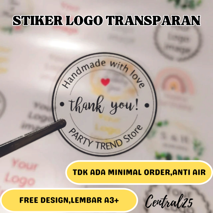 STICKER STIKER LABEL CUSTOM LOGO JUALAN MAKANAN PRODUK KEMASAN SENDIRI ...