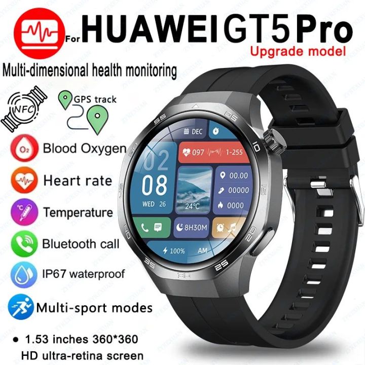 For HUAWEI GT5 PRO Smart Watch Men Watch 4 Pro Upgraded Version GPS ...