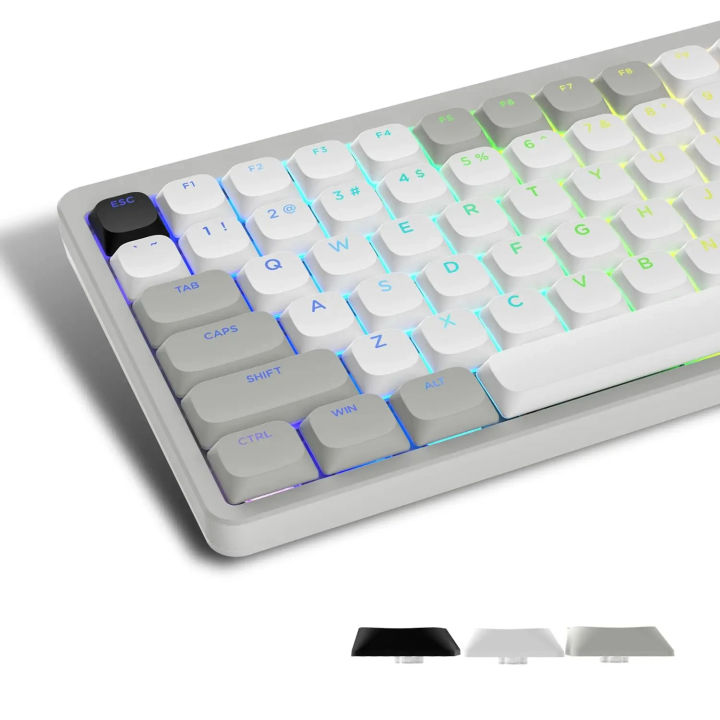 WOMIER 143 Key Low Profile PBT Keycaps Backlit Shine Through RGB Key cap for 60% 61/87/104 ...