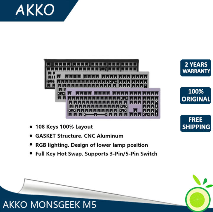 AKKO MONSGEEK M5 Aluminum Tuotuo 108 Key Customized Mechanical Keyboard ...