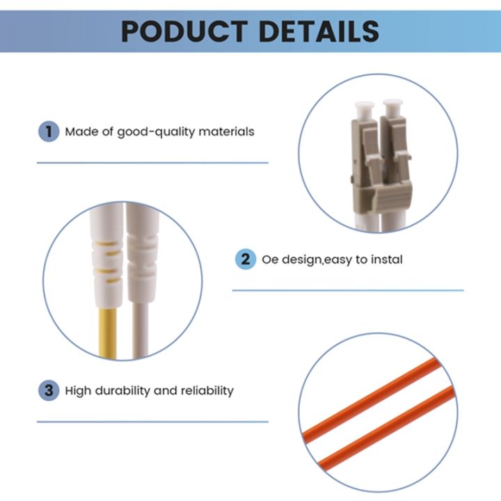 1M Jumper Cable Duplex Multimode LC-LC LC To LC Fiber Optic Optical ...