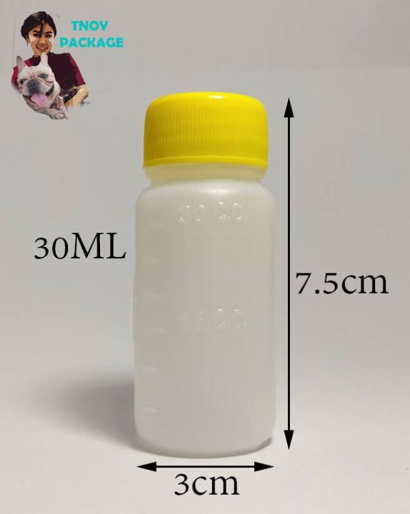 ขวด 30 มล. (500ใบ) ขวดพลาสติก 30cc ขวดพลาสติกขาวมีขีด 30ml + ฝาพลาสติก ร้านTnoy Package (ส่ง ...