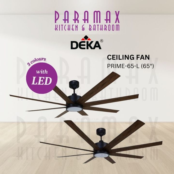 DEKA Prime LED Ceiling Fan 6 Blades (65") DC Motor - Oak/MB | Lazada