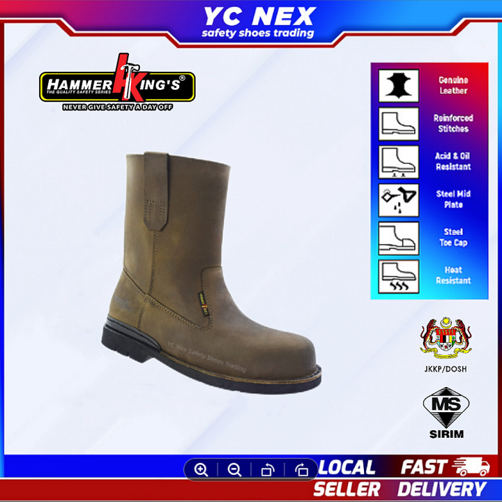 SAFETY SHOES SAFETY BOOTS HAMMER KINGS 13036 HIGH CUT SLIP ON PREMIUM ...
