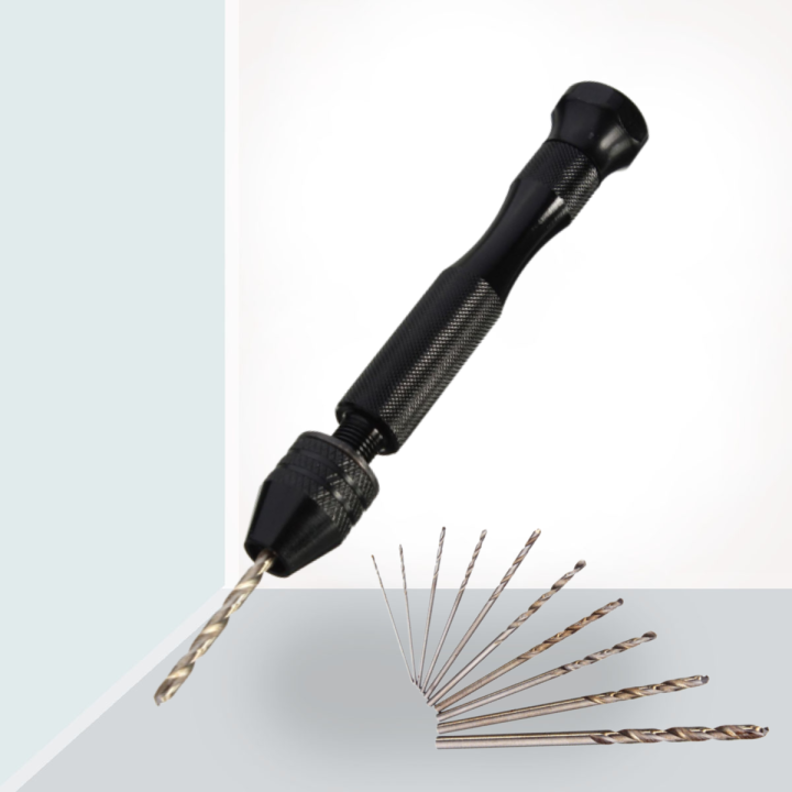 Bor Tangan Manual Dengan 10 Mata Bor HSS Twist Drills Kecil Mini ...