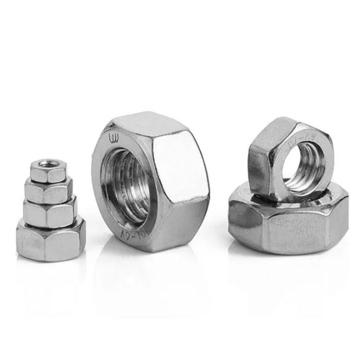 Metric M3~M12 Hex Hexagon Nuts Thin/Standard Nut 304 Stainless Steel Fastener for Bolts Screws ...